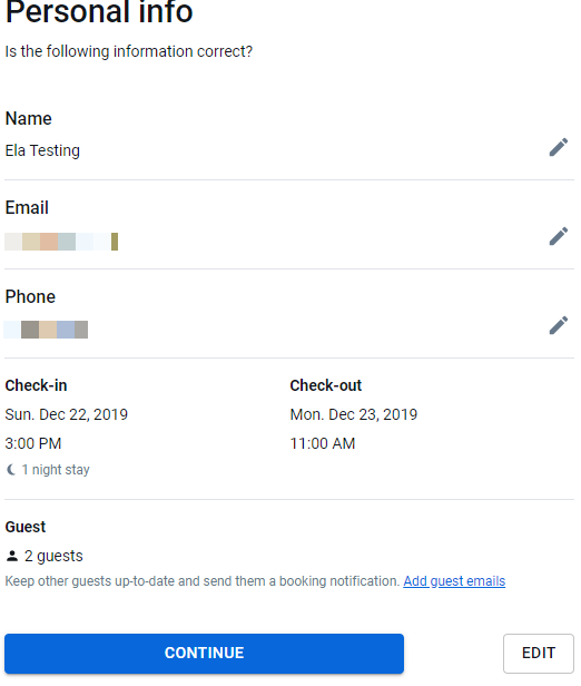 Personal Info Screen | Autohost Docs